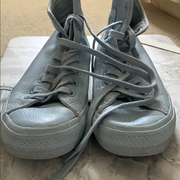 Converse | Shoes | Electric Blue Leather Converse | Poshmark